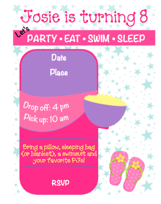 sleepover invitations printable
