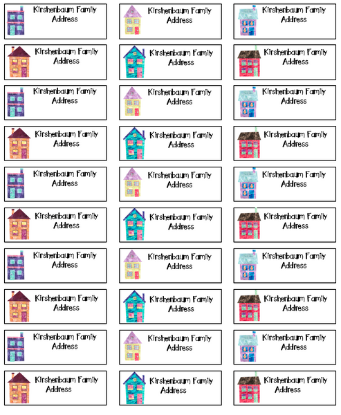 Personalized Address Labels - Watercolor Houses – Puttart.com
